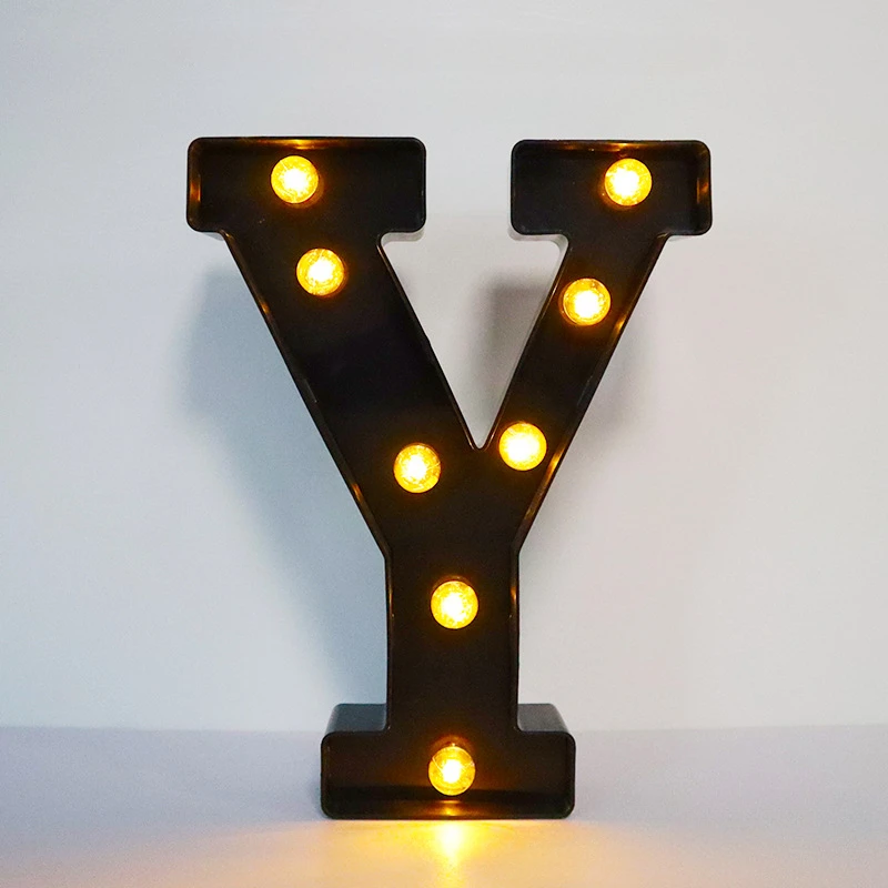 Letras de 22 cm con luz LED, letras del alfabeto negras, números, luz ...