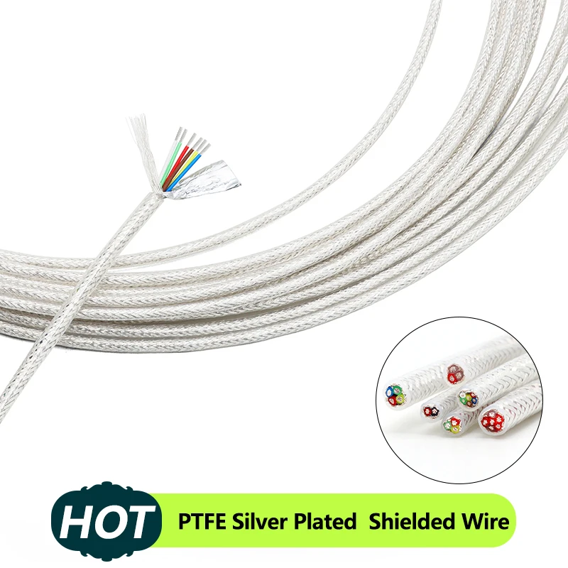 1-5M-PT100-Transparent-PTFE-Thermocouple-Wire-2-3-4-6Cores-Silver ...