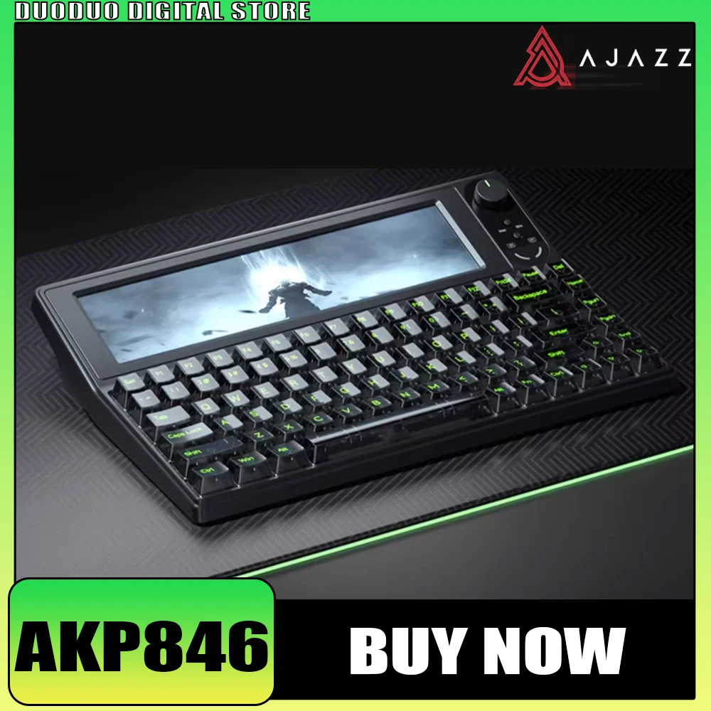 NEW-Ajazz-Akp846-Mechanical-Keyboard-Wired-10-1-Inch-Screen-84-Keys-Hot ...