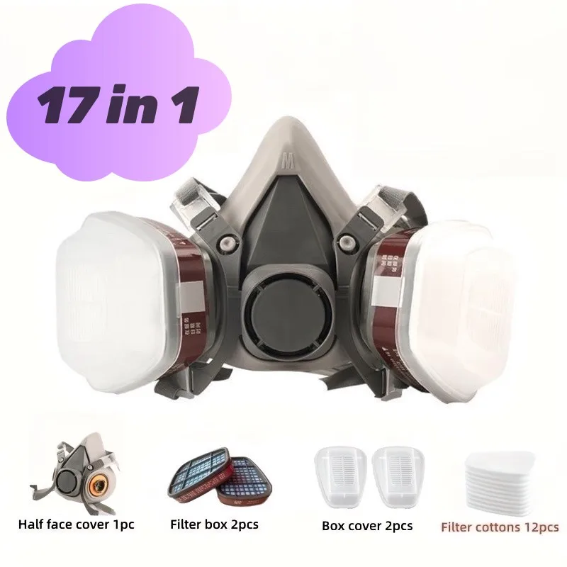 New-6200-Half-Face-Painting-Spraying-Gas-Mask-17-In-1-Suit-Chemical ...