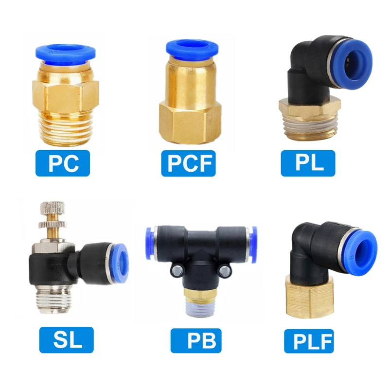 PL Elbow Pneumatic Fitting 1/4 3/8 1/2 1/8 BSP Male Thread Air Quick Connector L Shape Push In ...