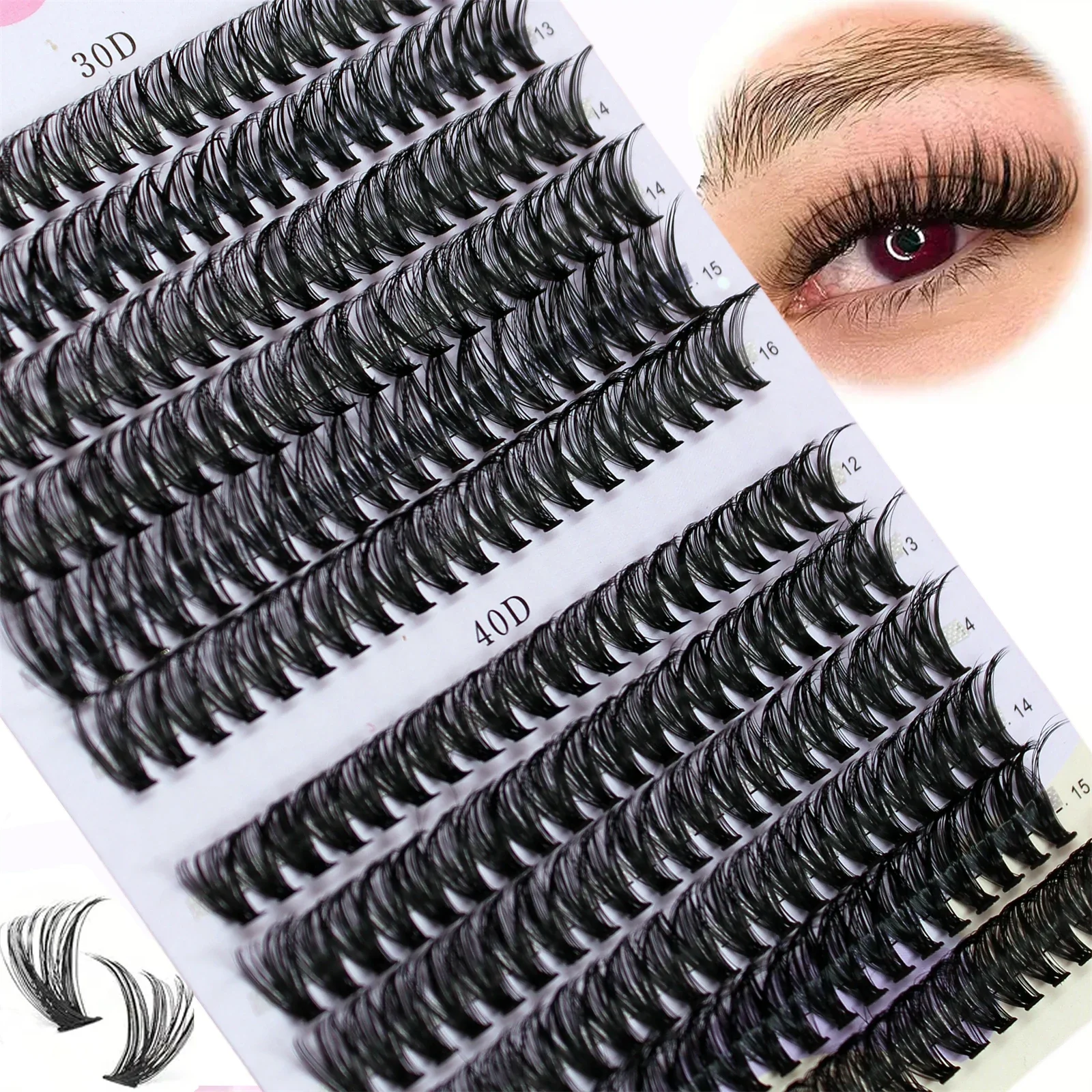 Cluster-Lashes-30-40D-Mix-12-16mm-Eyelashes-Extension-Natural-Thick ...
