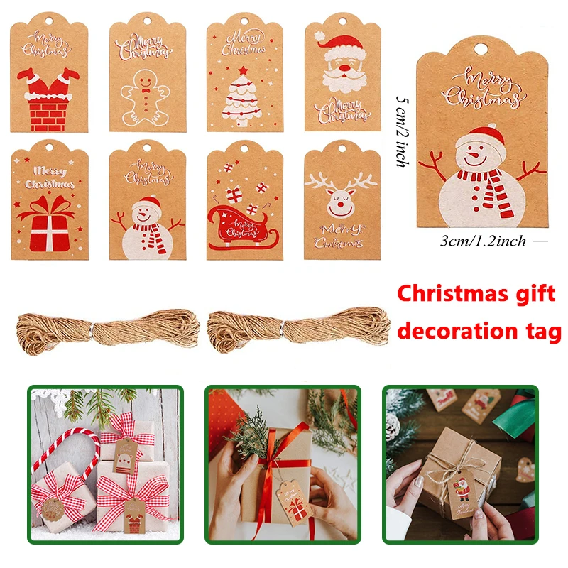 100PCS-Christmas-Decoration-Hangtag-Santa-Clau-Hangtag-Christmas-Gift ...