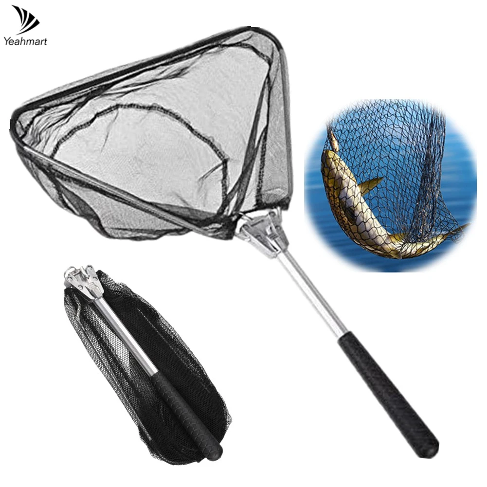 Red de aterrizaje de pesca telescópica, plegable, ligera, portátil, de ...