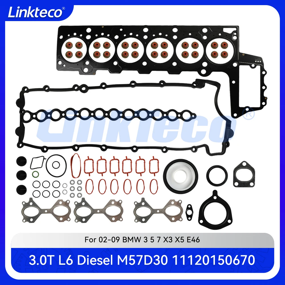 Engine part Cylinder head full gasket set Fit 3.0 T L6 Diesel M57D30A ...
