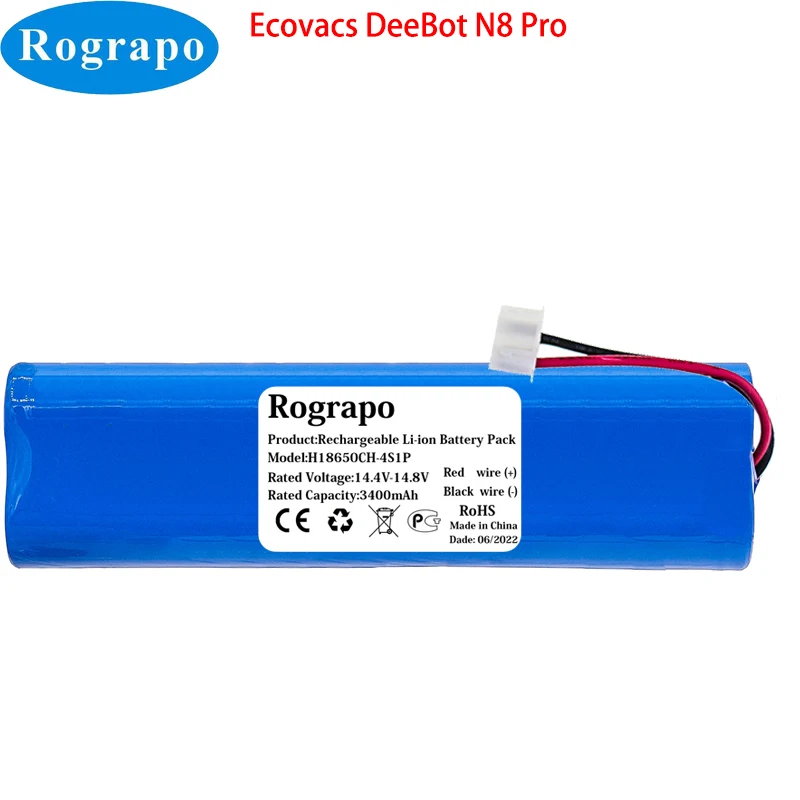 New 3400mAh S09-LI-148-3200 4INR19/66 Li-ion Battery For Ecovacs DeeBot ...