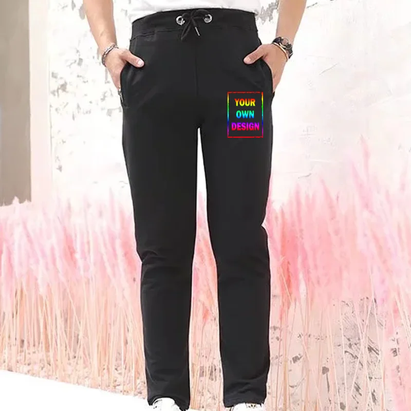 Design/customize logo long pants for men and women's casual thin ...