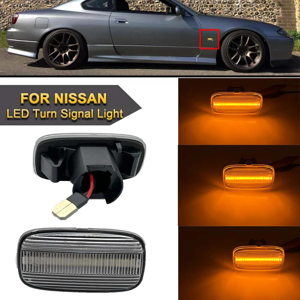 2pc-Fender-Flare-Lamps-Sequential-LED-Turn-Signal-Lights-Clear-Lens-For ...