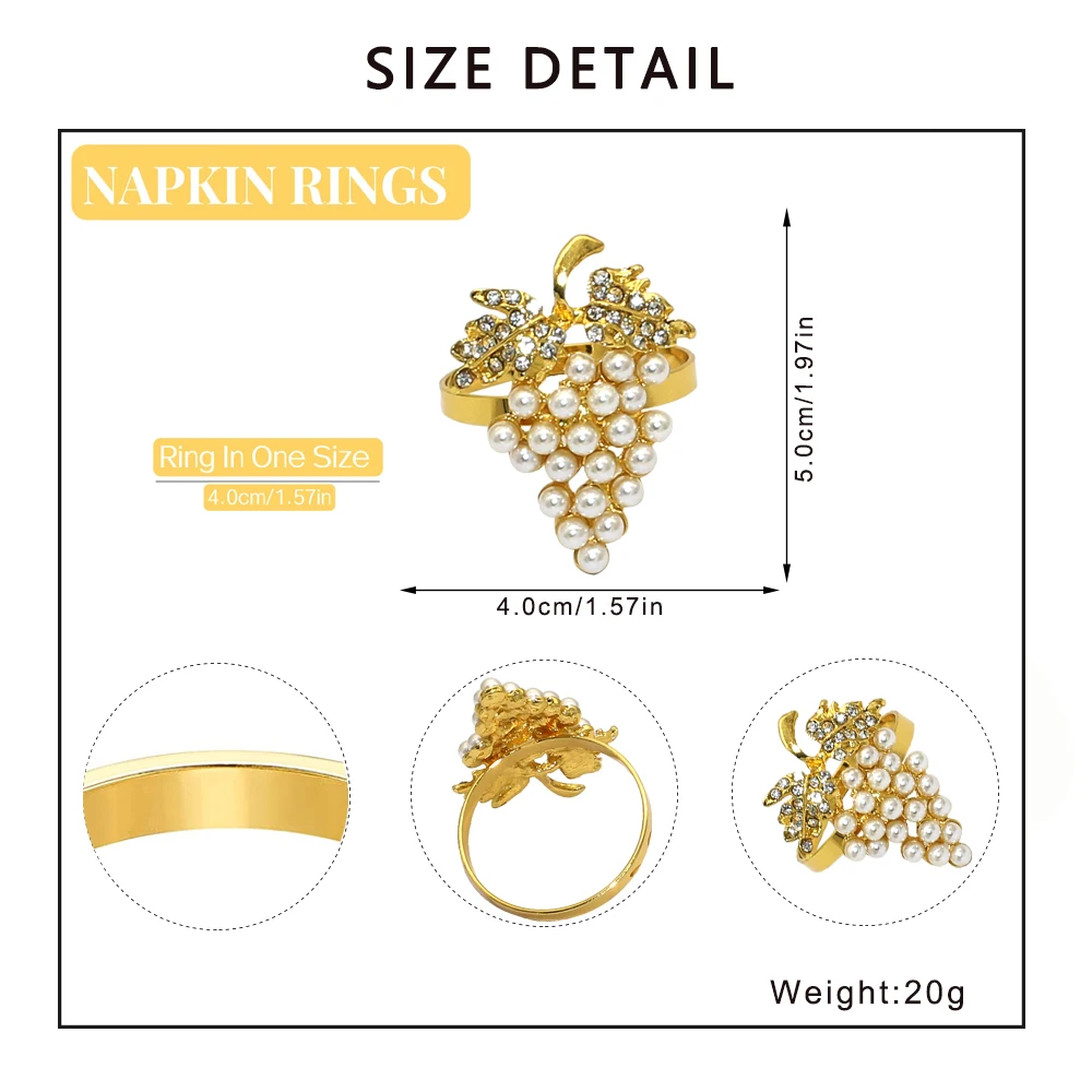 Pearl Grapes Napkin Rings | 1,000+ Napkin Holders | Free Shipping!