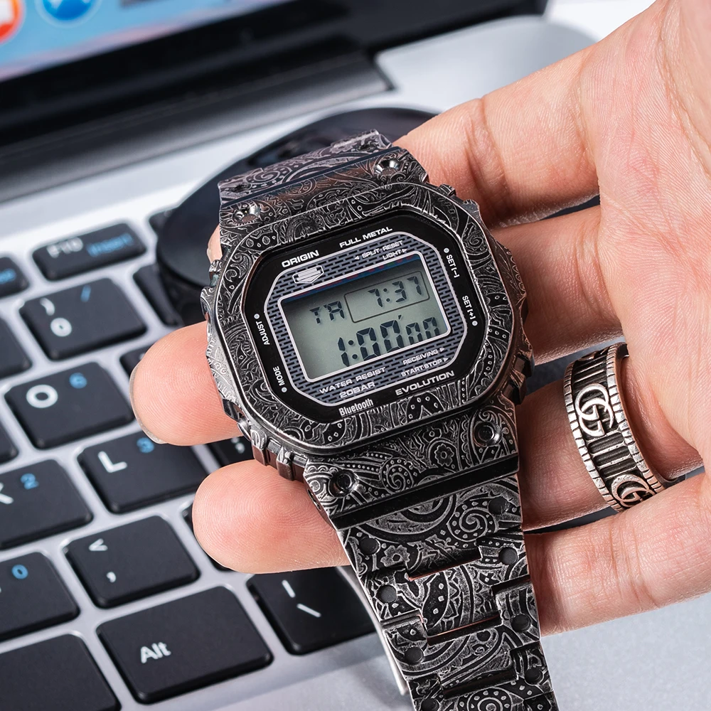 Metal Band Watchband Case Bezel for DW5600 Mod Kit Retro Style ...