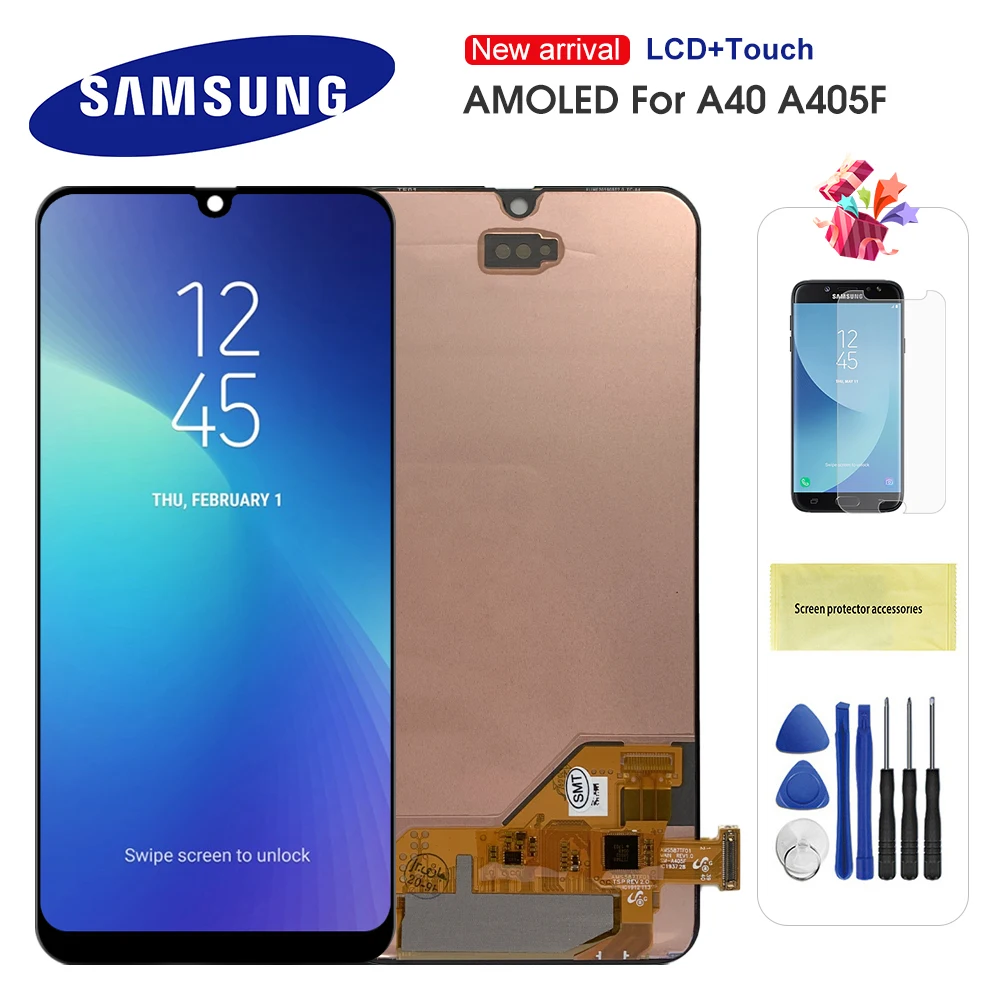 Original Super AMOLED LCD For Samsung Galaxy A40 2019 A405 A405F A405FN ...