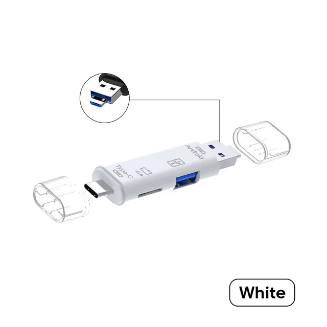 Olaf 6 in 1 OTG Card Reader USB3.0 to Type C Micro USB Adapter Flash ...