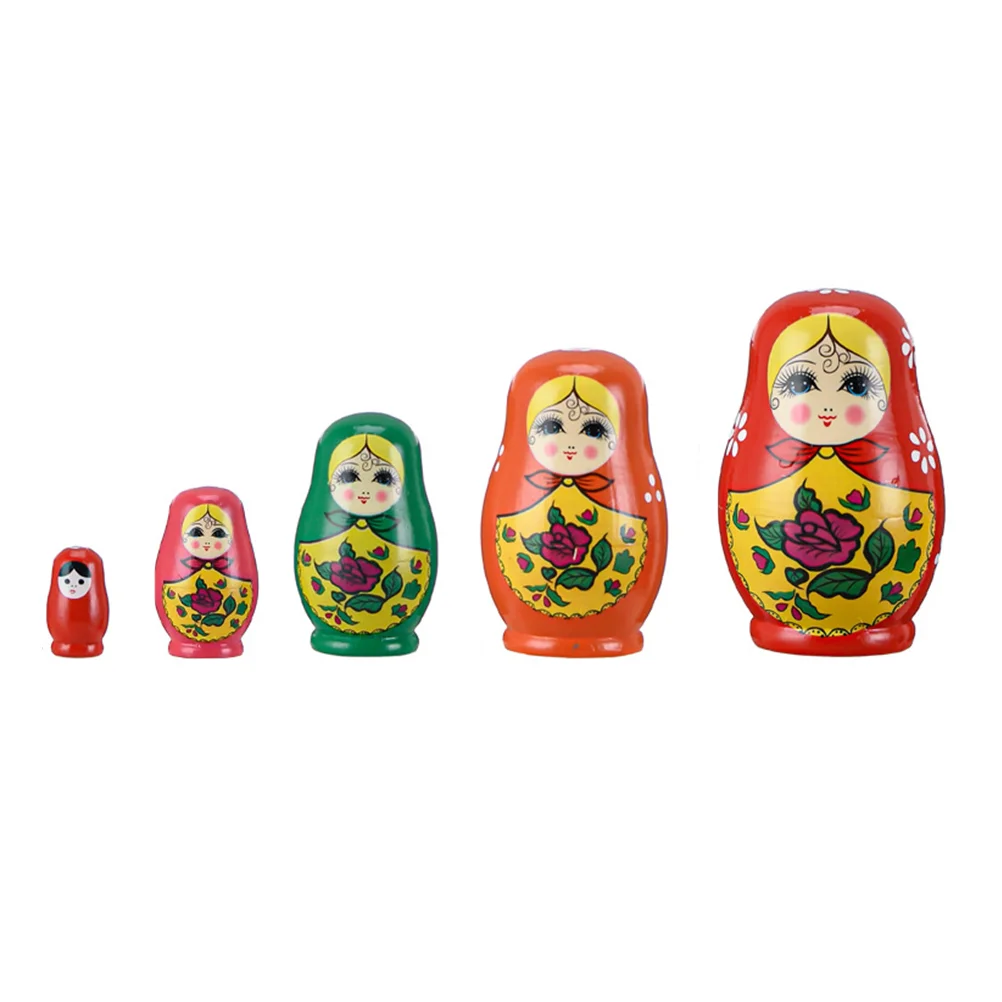 Five-Layer-Matryoshka-Toys-Russian-Nesting-Gift-Birthday-Wooden-Travel ...
