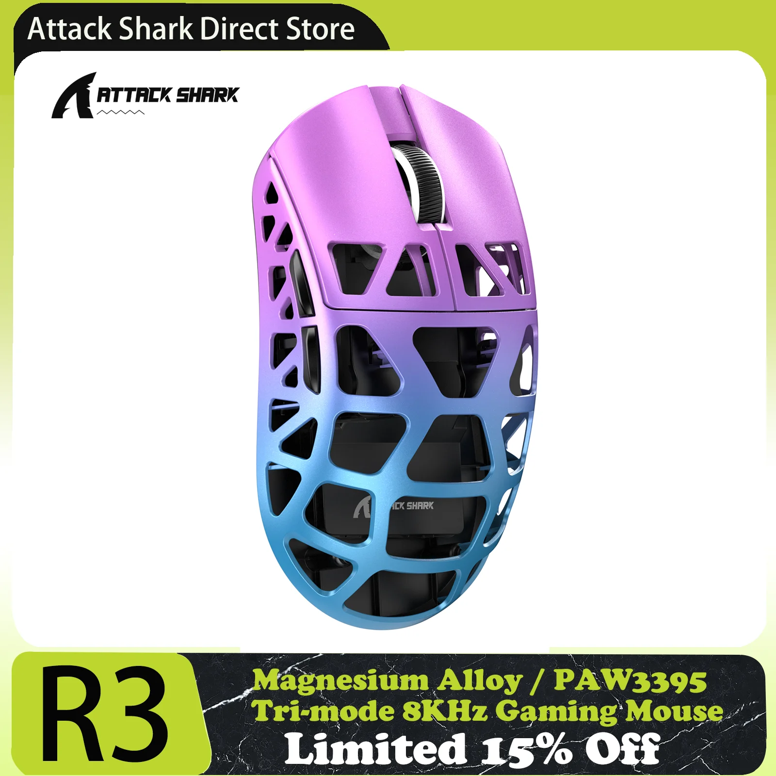 Attack-Shark-R3-8KHz-Magnesium-Alloy-Mouse-PixArt-PAW3395-Sensor-up-to ...