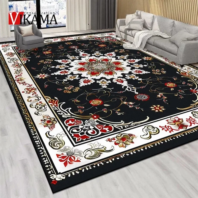 VIKAMA Persian Luxury Crystal Velvet Red Carpet Living Room Large Size ...