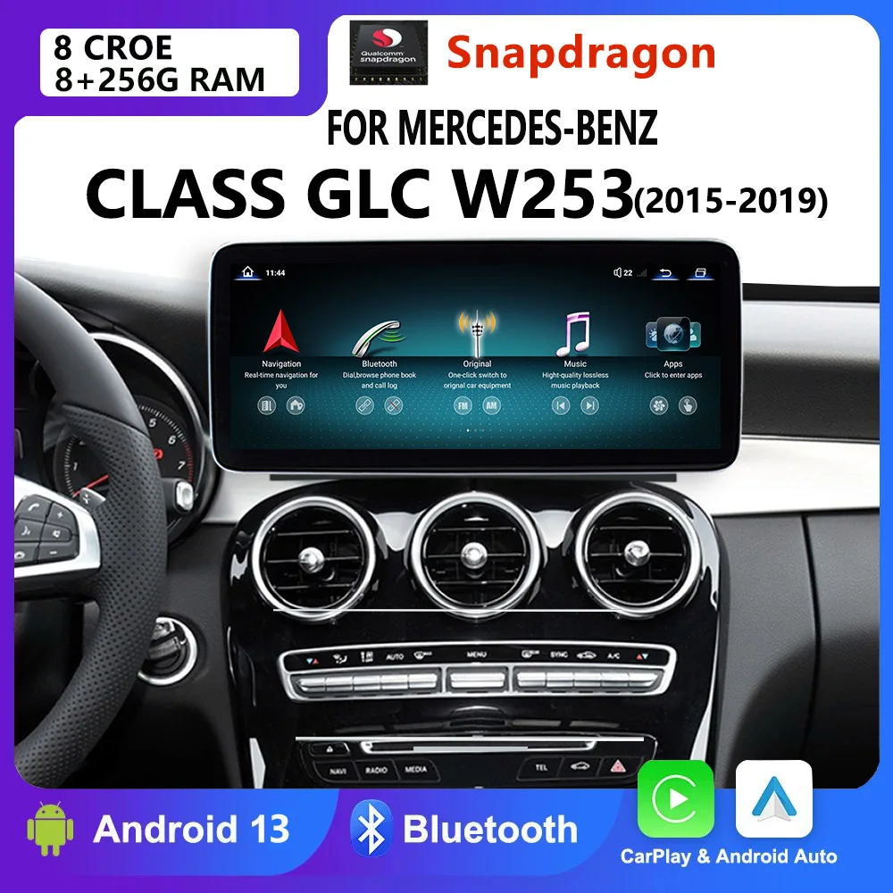 Qualcomm-Android-13-For-Mercedes-Benz-GLC-Class-W253-2015to2019-CarPlay ...