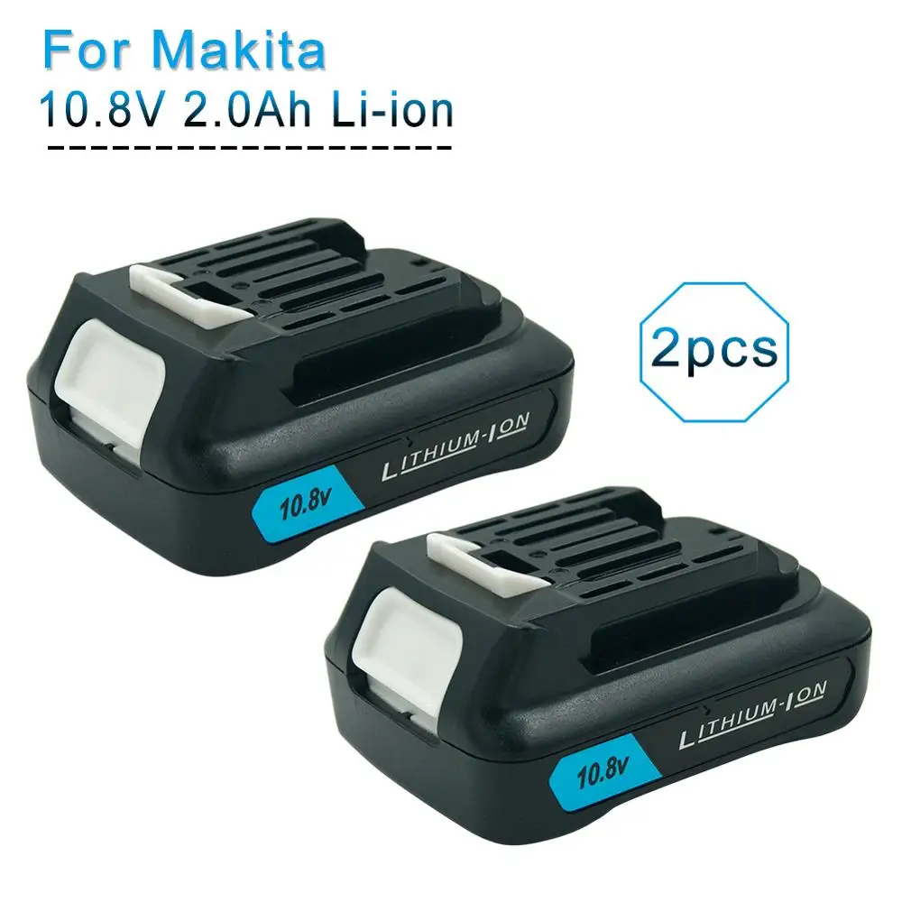 2PCS 10.8V 12V Max 2.0Ah Li-ion Replacement Rechargeable Battery for ...