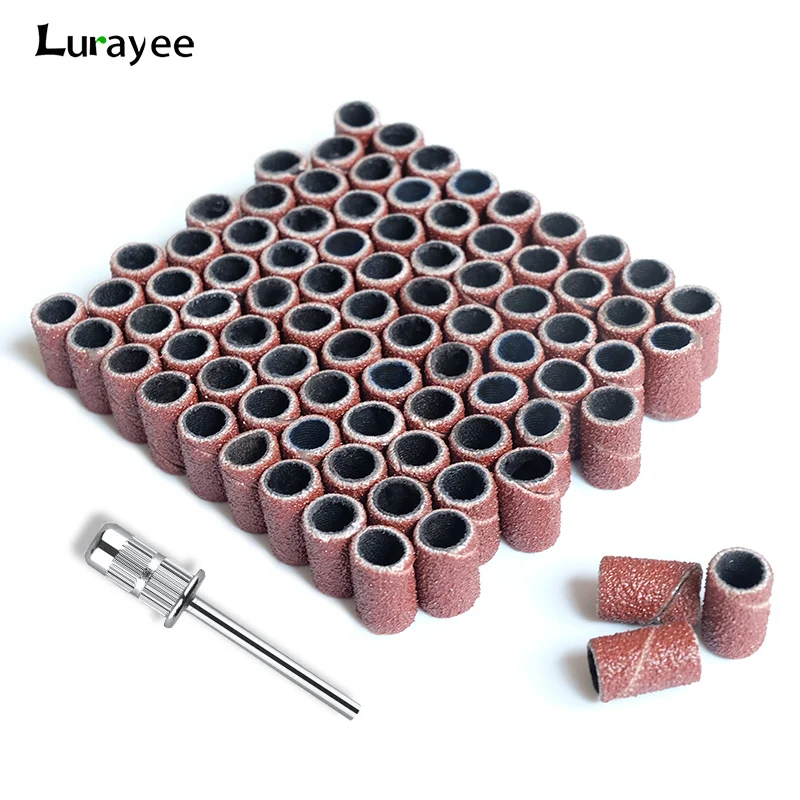 100/50/25pcs Nail Sanding Ring Bands Electric Manicure Nail Drill Bits ...