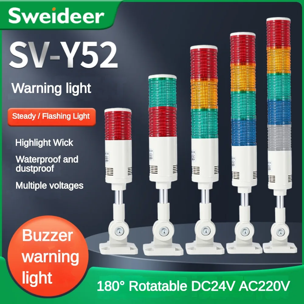 Rotatable-180-Stack-Light-Buzzer-Red-Orange-Amber-Green-Warning-Light ...
