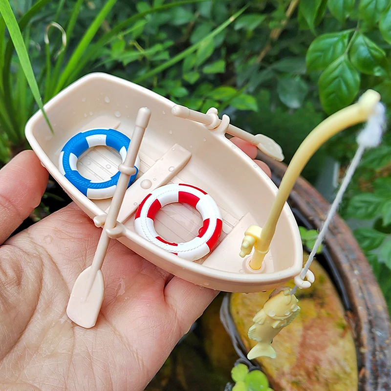 1 Set Children Gifts New Plastic Fishing Boat Model Mini Simulated ...