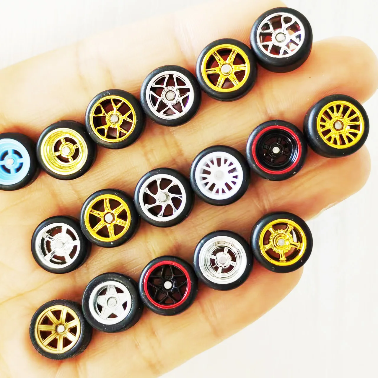 1-Set-1-64-Alloy-Car-Wheels-Rubber-Tires-for-HW-11mm-Modified-Parts-for ...