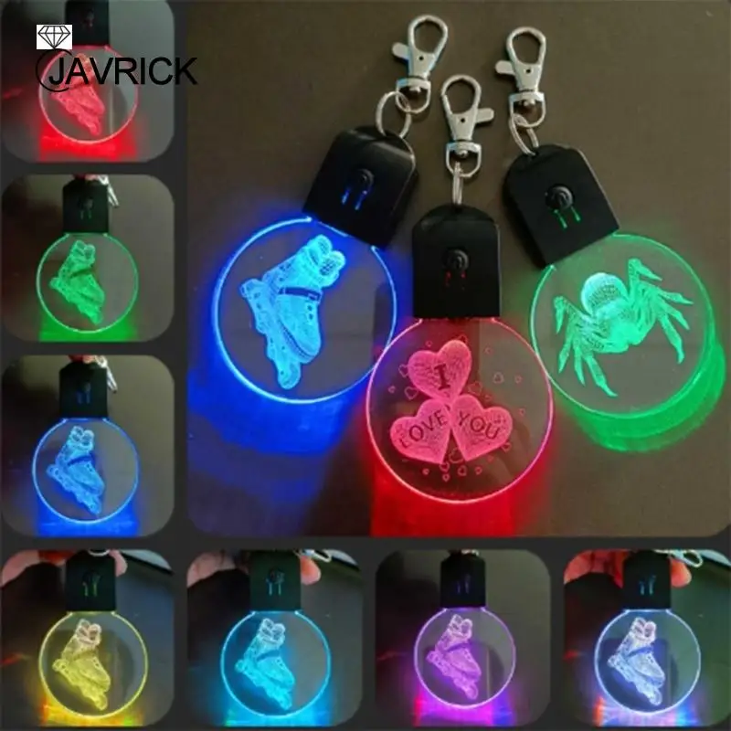 Acrylic-Night-Light-Keychain-Fashion-LED-Keychain-Protective-Sliding ...