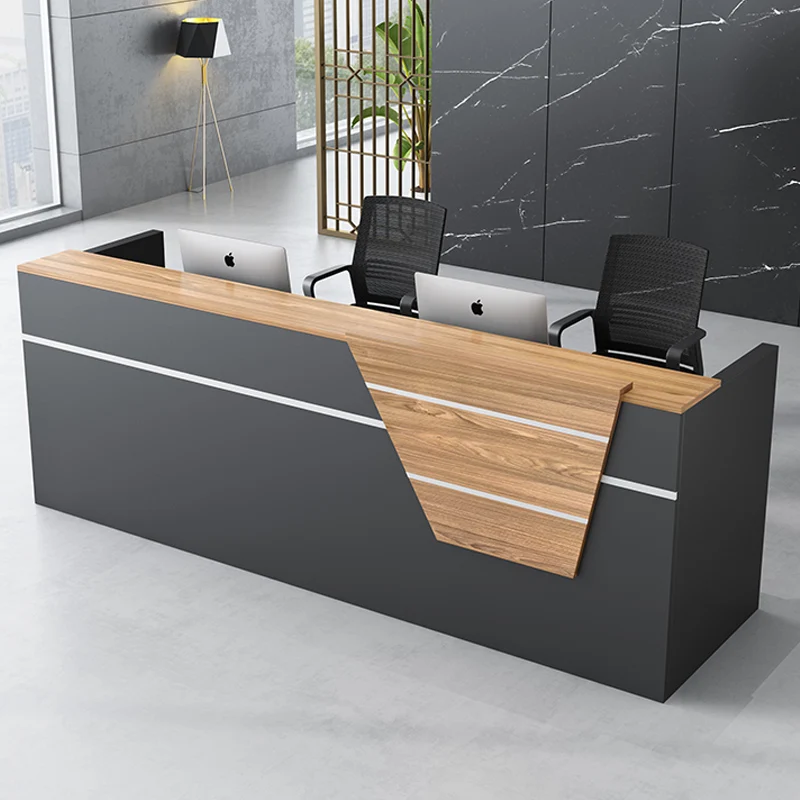 New-Modern-Design-Customized-Logo-Office-Counter-Wood-Table-Front-Desk ...
