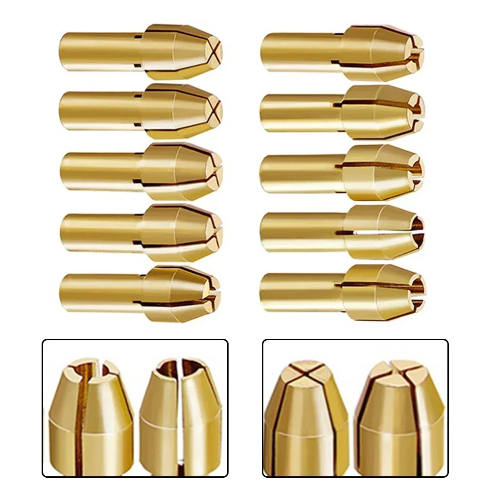 10pcs-Mini-Drill-Collet-Chuck-0-63x0-19in-Shank-Brass-Chucks-Adapter ...
