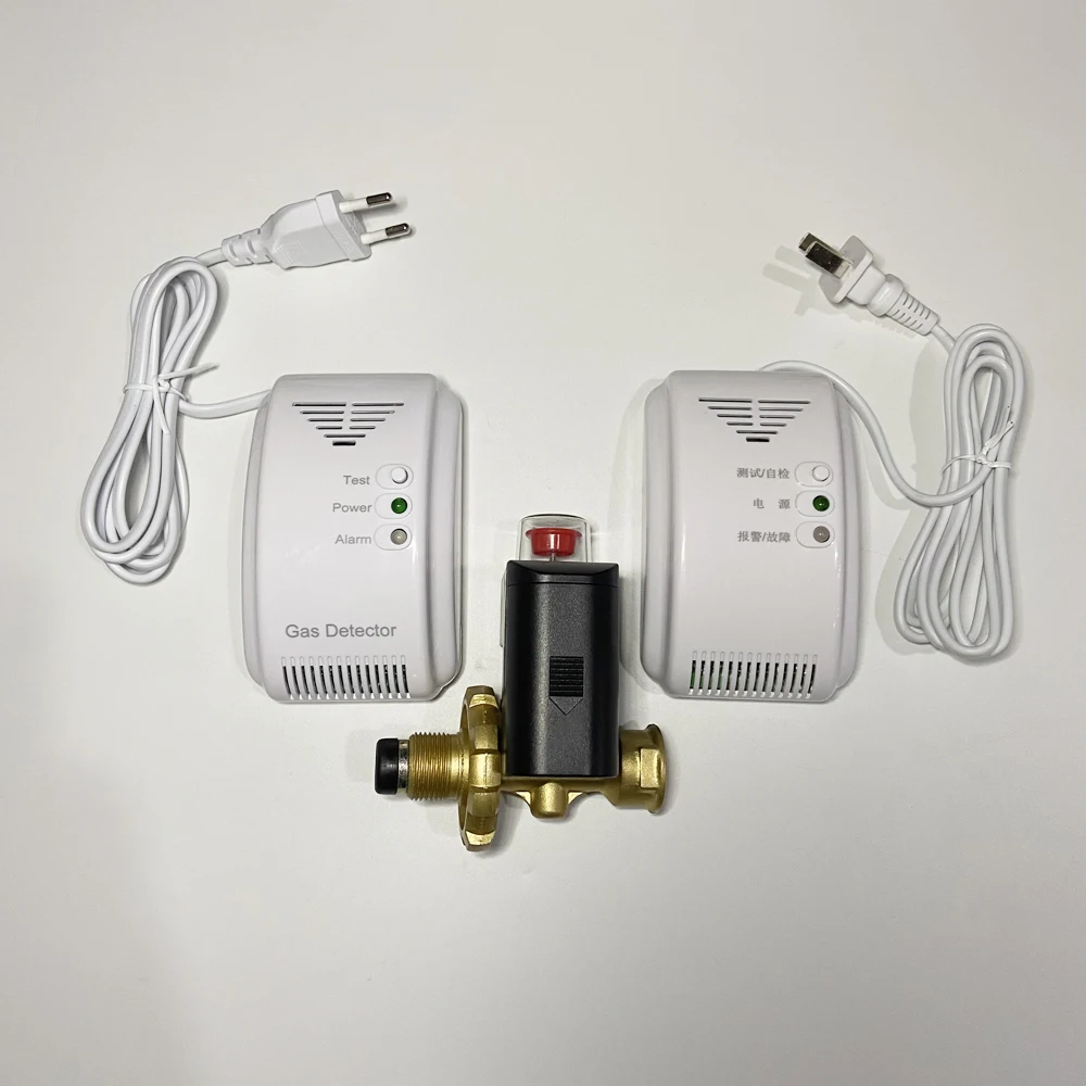 1Pcs RF433 Wireless Combustible Gas Alarm Detector with Solenoid Valve ...