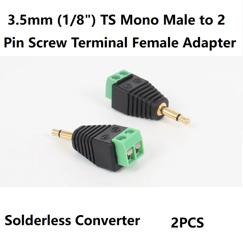 3-5mm-1-8-TS-Mono-Male-to-2-Pin-Screw-Terminal-Female-AUX-Headphone ...