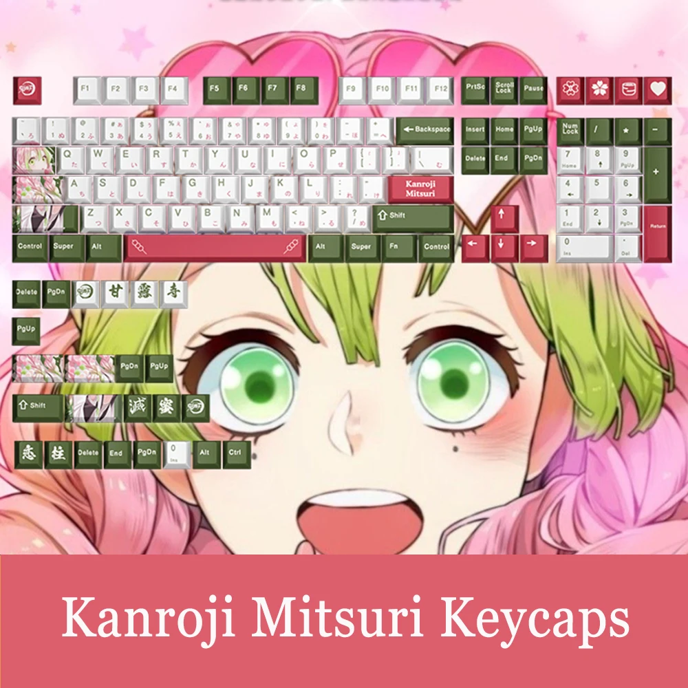 Anime Demon Slayer Keycaps Mechanical Keyboard Accessories Kimetsu No ...