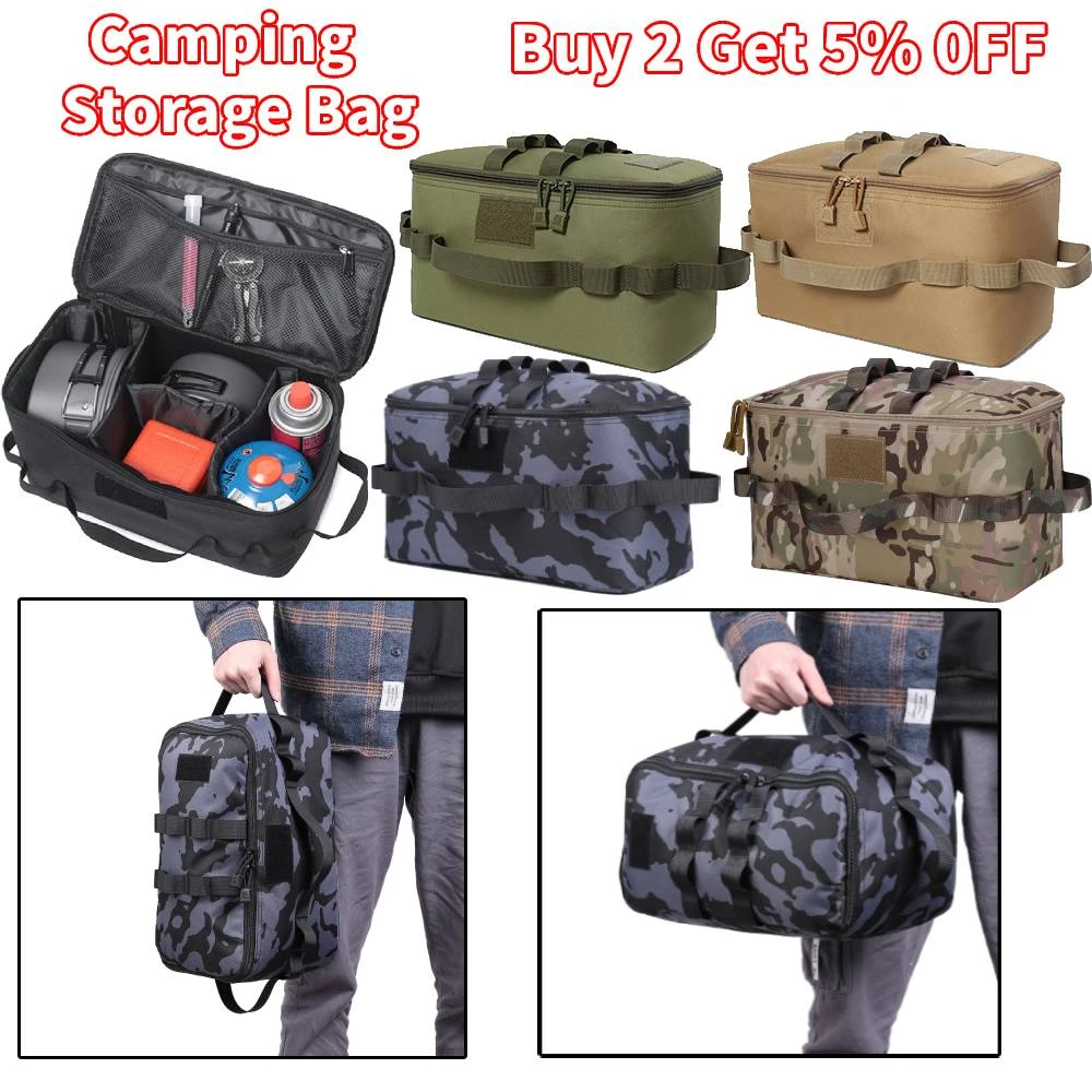 Camping Storage Bag Picnic Basket Outdoor Camping Lamps Gas Stove Gas ...