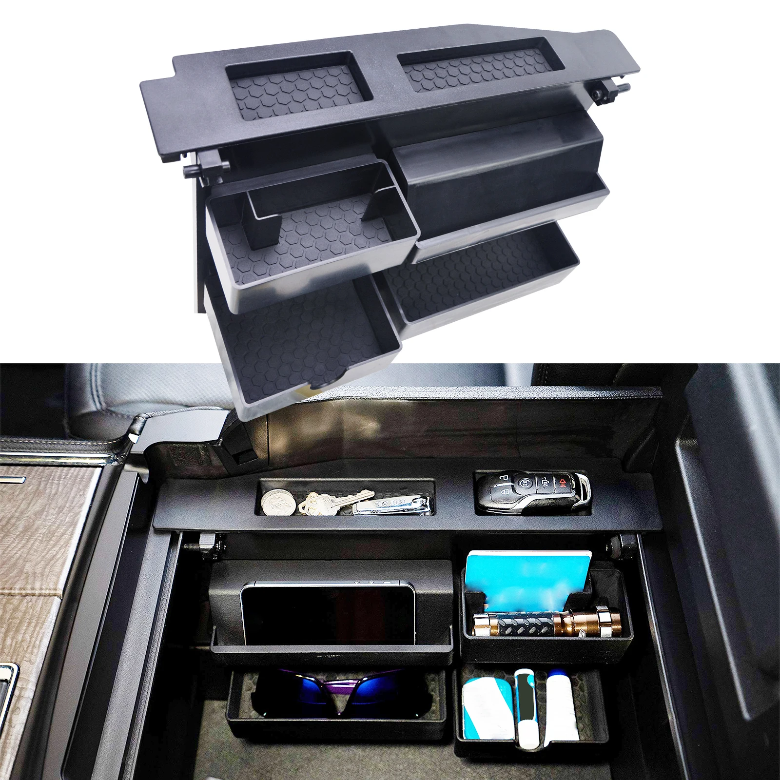 Center Console Organizer Tray For Ford Suv F150 F250 F350 F450 F550 ...