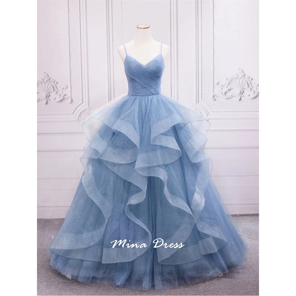 Mina Customized Fluffy Layered Sleeveless A-shaped Lotus Leaf Glitter ...