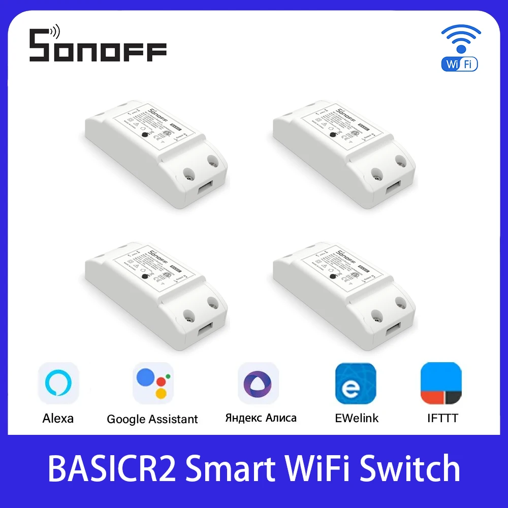1-5PCS-SONOFF-BASICR2-Smart-ON-OFF-WiFi-Switch-Light-Timer-APP-Voice ...