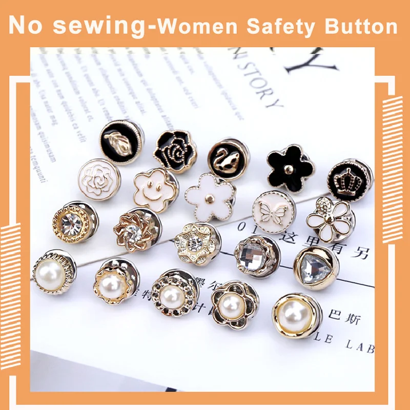 10Pcs-No-Sew-Button-Women-Shirt-Brooch-Buttons-Safety-Cover-Up-Button ...