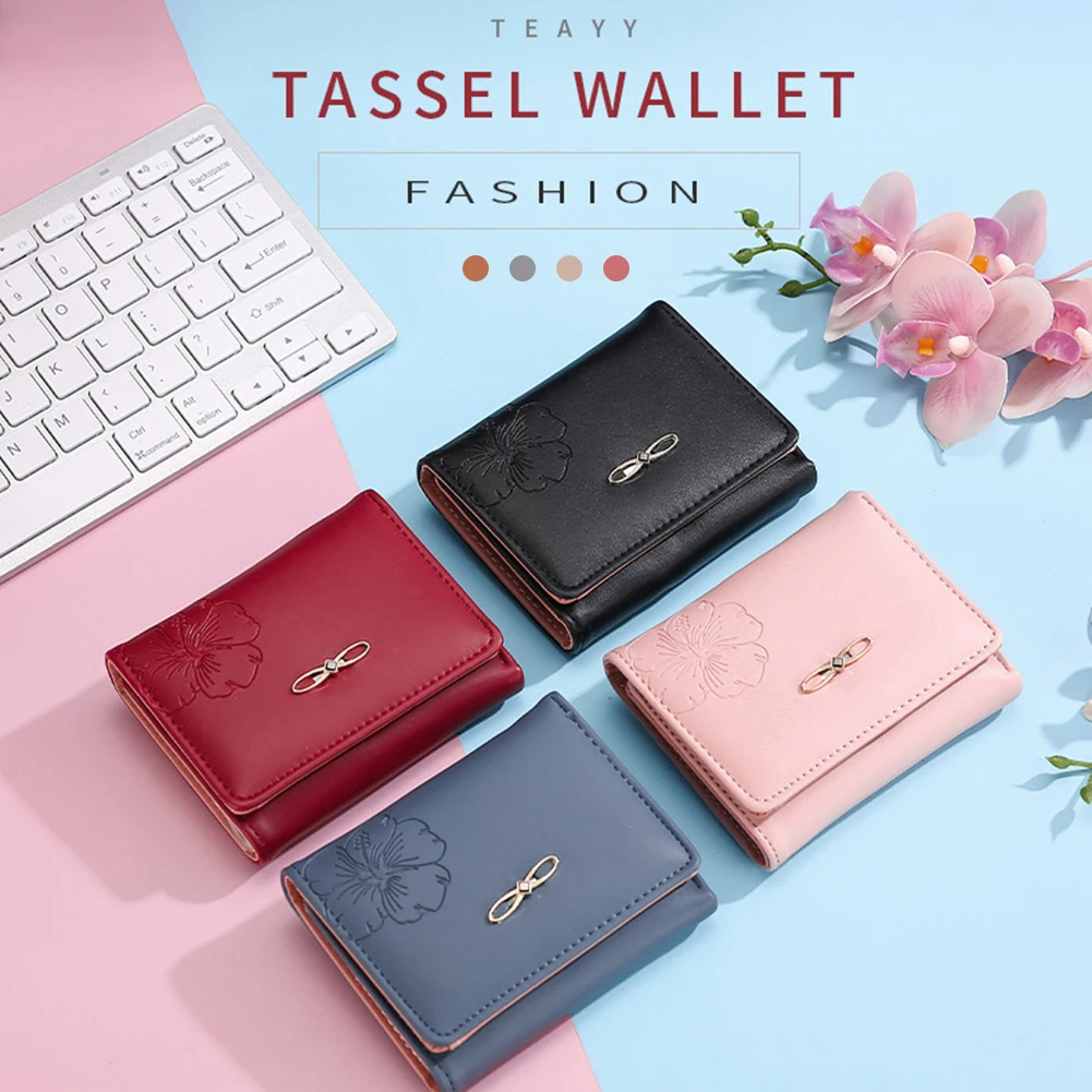 Stylish-Women-s-Short-Wallet-Portable-Multiple-Slots-Buckle-Card-Holder ...