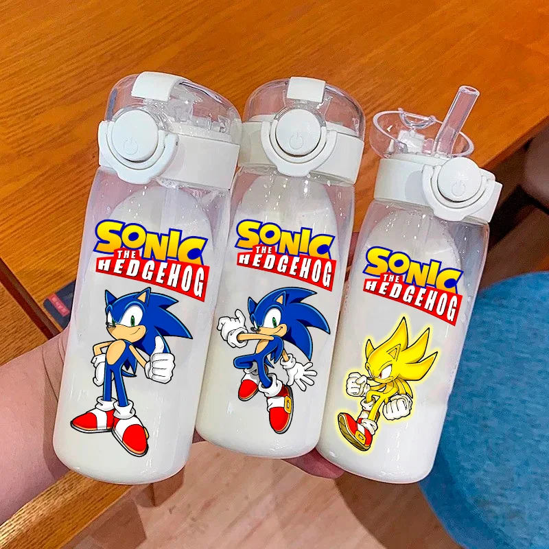 Sonic-The-Hedgehog-400-600ml-Transparent-Plastic-Straw-Water-Cup ...