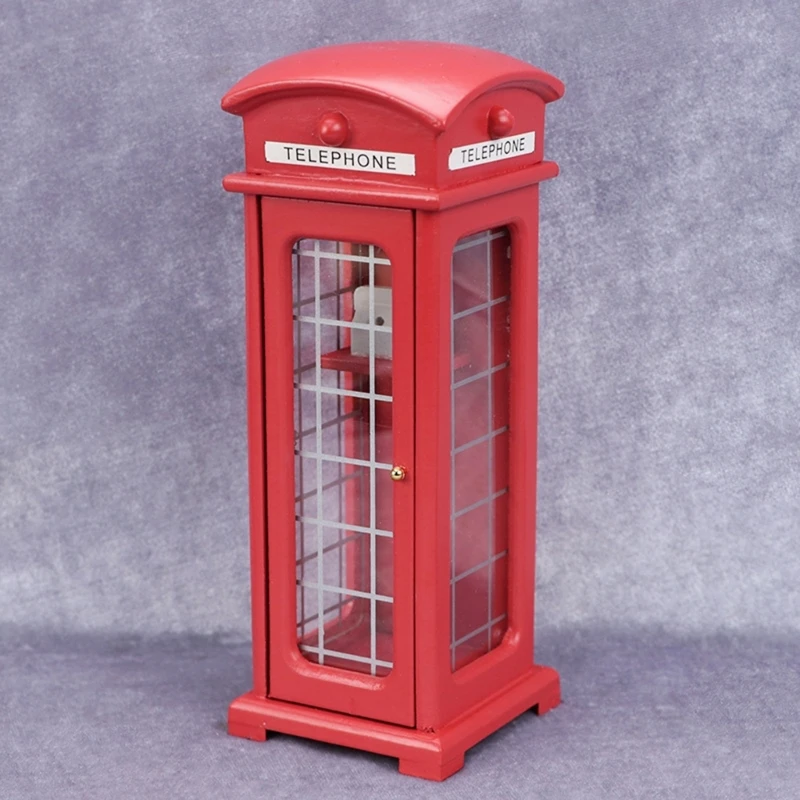 1-12-Dollhouse-Mini-Telephone-Booth-Miniature-Phone-Booth-Model-Micro ...