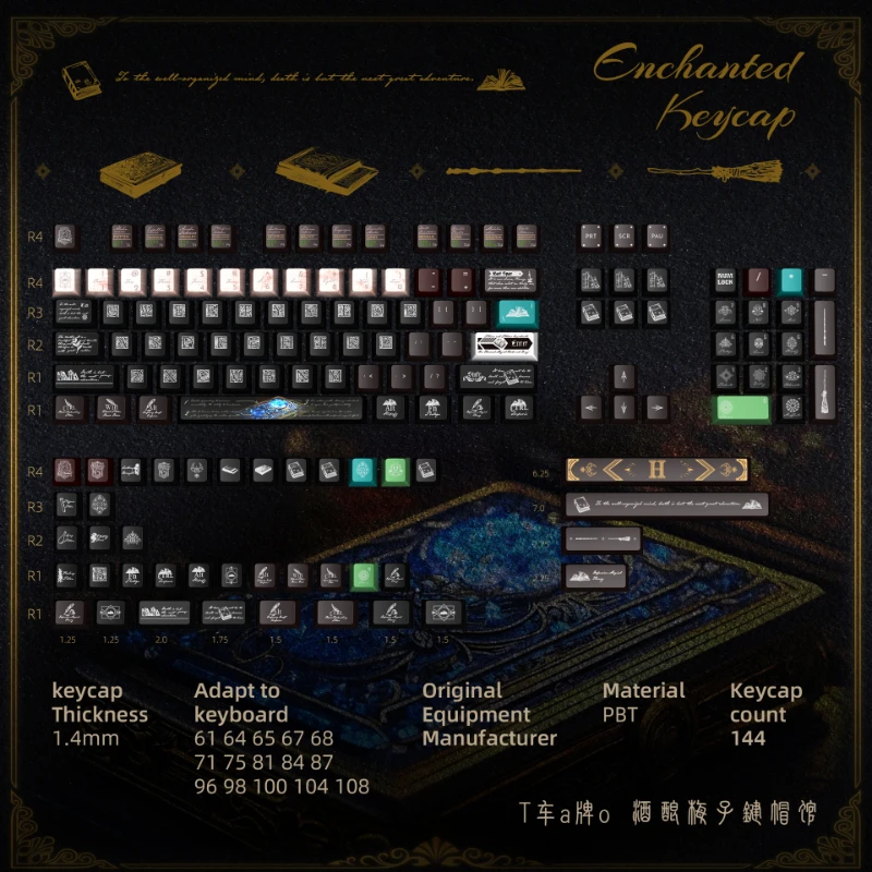 Spell-Arcane-Grimoire-Theme-Keycap-Custom-PBT-Cherry-Profile-Keycap ...
