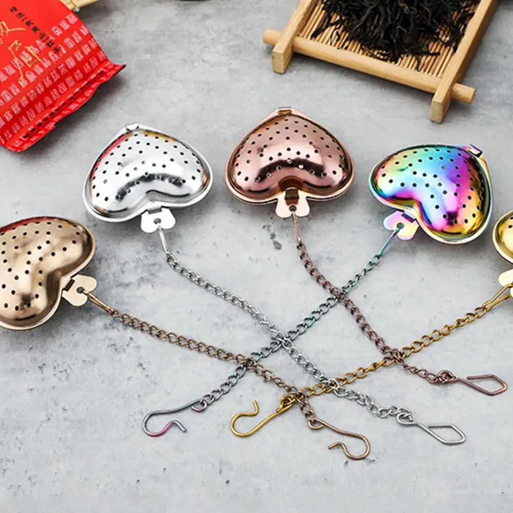 Tea Strainer Heart Shape Stainless Steel Tea Infuser Locking Spice Tea ...