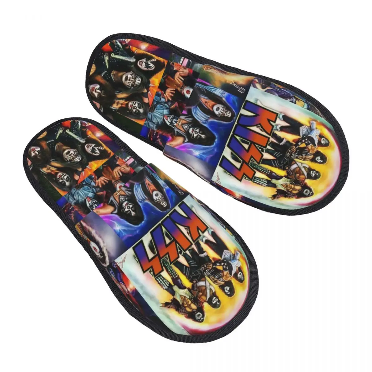 Custom KISSs Rock & Roll All Nite Party House Slippers Women Cozy ...