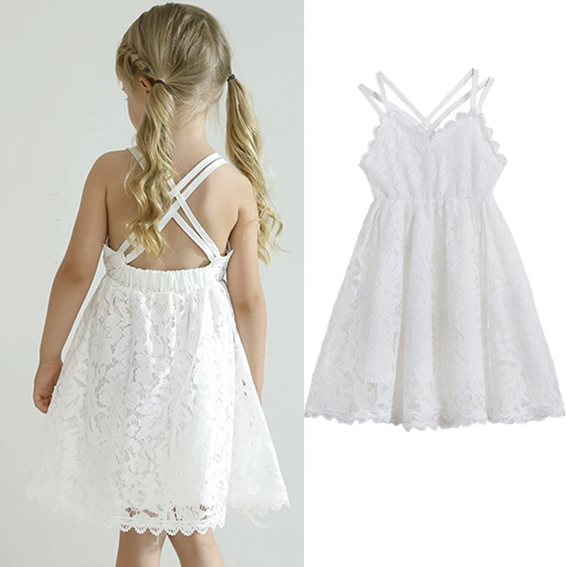 White-Lace-Dresses-for-Girls-Beach-Dress-Sling-Sleeveless-Clothes-Kids ...