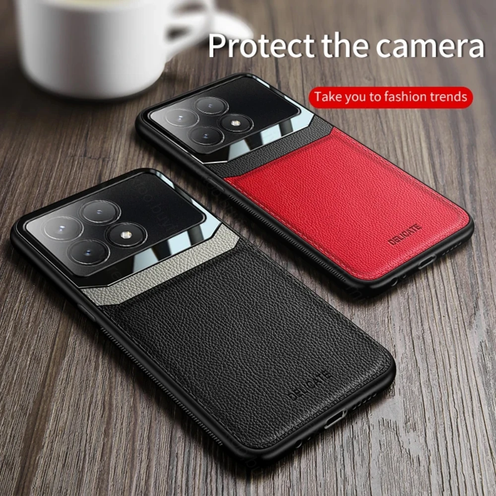 Poko-Little-X6Pro-Case-Leather-Texture-Acrylic-Back-Cover-For-Xiaomi ...
