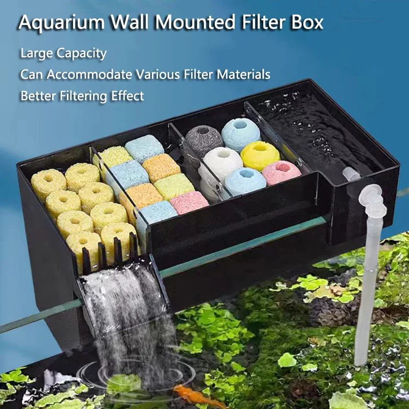 Black-Fish-Tank-External-Filter-Box-Acrylic-Filter-Dry-and-Wet ...
