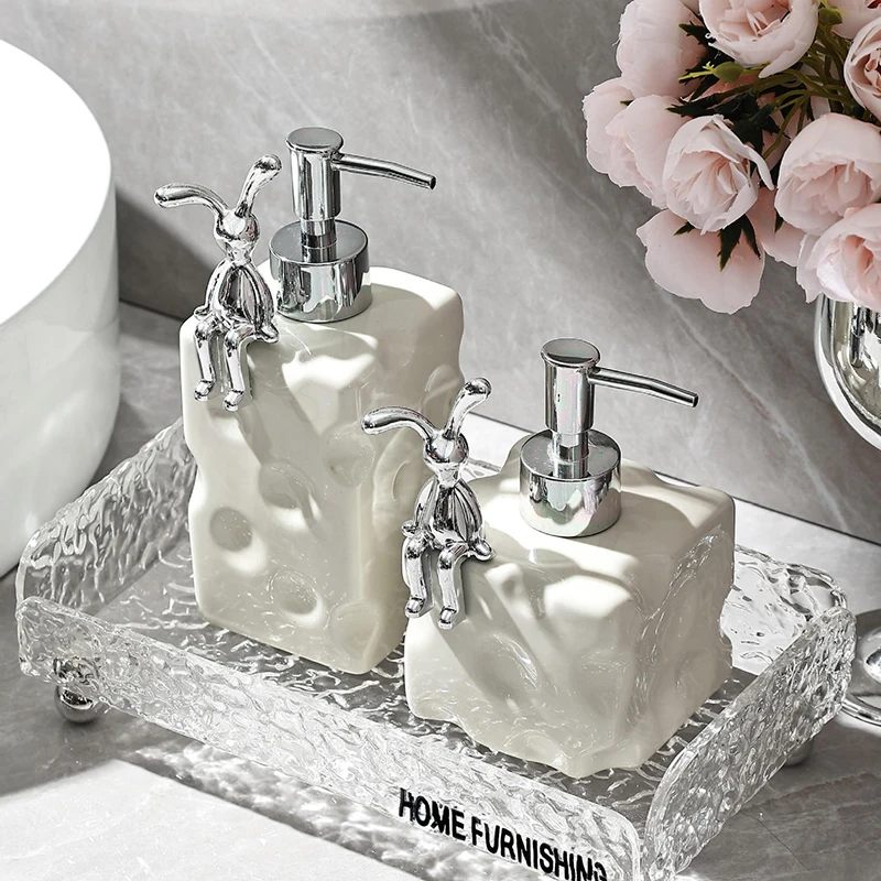 Light-Luxury-Ceramic-Hand-Wash-Bottle-Rabbit-Cheese-Soap-Pump-Dispenser ...