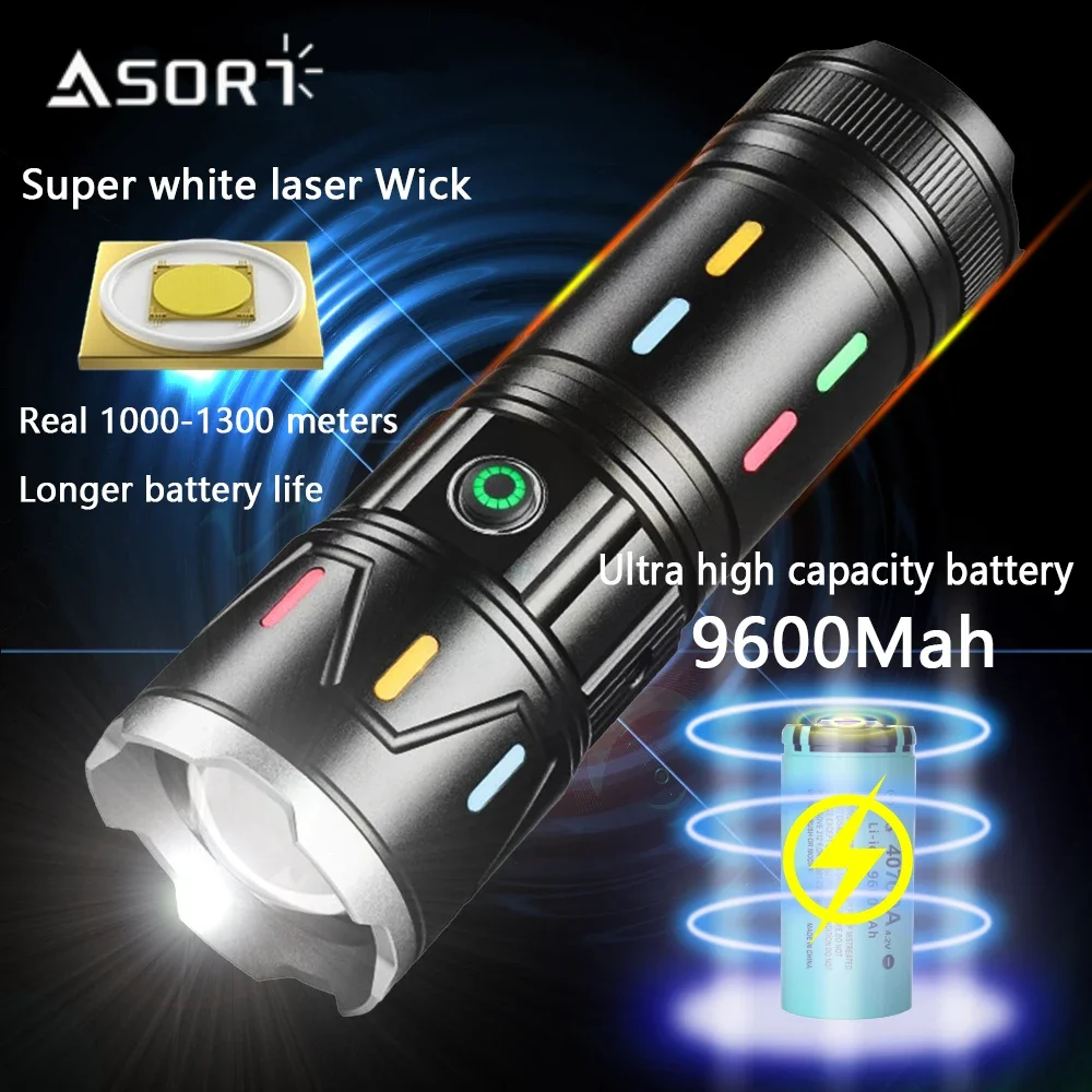 Powerful-Spotlight-Long-Range-LED-Flashlight-Type-C-Charging-Output ...