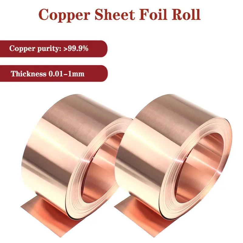 99-9-T2-Copper-Sheet-Roll-Pure-Copper-Strip-Ultra-thin-Cu-Metal-Foil ...