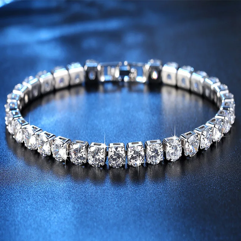 Cubic-Zirconia-Crystal-Tennis-Braceletes-para-homens-e-mulheres ...