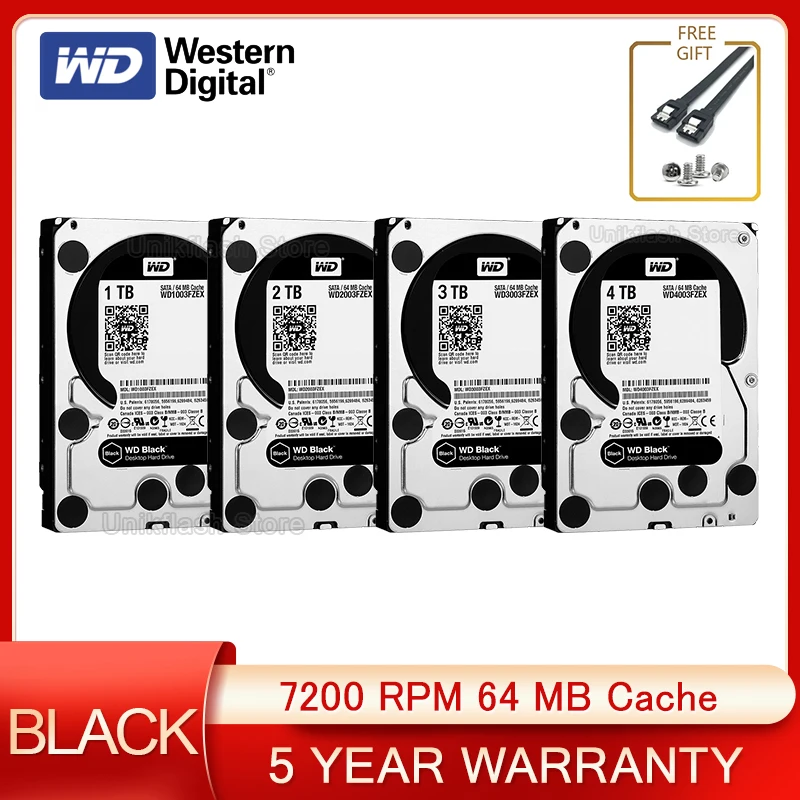 WD Black 4TB 3TB 2TB 1T Performance Internal Hard Drive HDD 7200 RPM ...